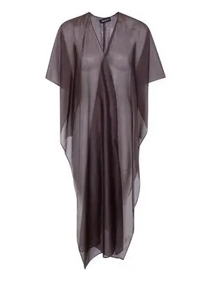 DRHOPE Monopetto Cape Lyocell And Polyester Coat - Brown