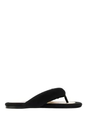 Carven Satin Thong Slippers - Black