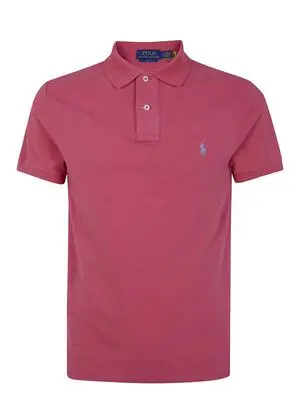 Polo Ralph Lauren Short Sleeves Knit Classic Logo Polo Shirt - Red