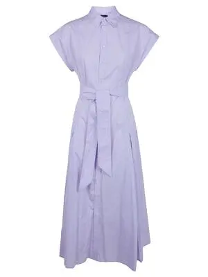 Polo Ralph Lauren Linen Stripe Shirt Dress - Pink | Editorialist