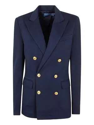 Polo Ralph Lauren Double-breasted Blazer With Gold Buttons - Blue