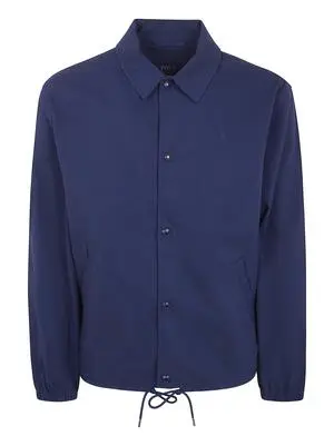 Polo Ralph Lauren Windbreaker Jacket With Spread Collar - Blue