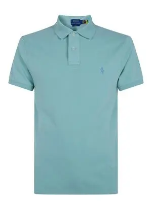 Polo Ralph Lauren Short Sleeves Knit Classic Logo Polo Shirt - Blue