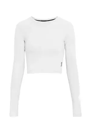 On Studio Cropped Long Sleeve T-shirt - White