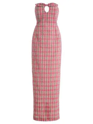 BERNADETTE Bernadette Charlotte Checked Seersucker Midi Dress