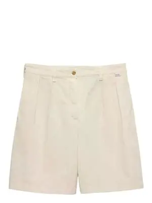 Prada Pleated Logo-patch Shorts - Neutrals