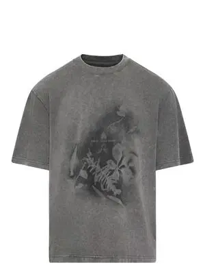 FENG CHEN WANG Spray-painted Plant-motif T-shirt - Grey