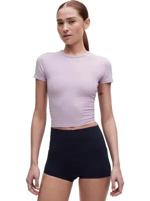 Lululemon All It Takes Ribbed Keyhole Short Sleeve Shirt - Lilac Play