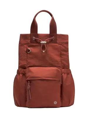 Lululemon 2-in-1 Drawstring Bucket Bag - Cranberry Charm/silver