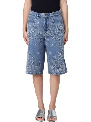 Liu Jo Embroidered Cotton Shorts - Denim