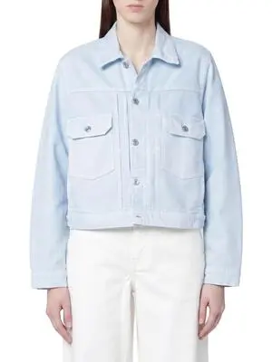 Victoria Beckham Cropped Shirt Jacket - Denim