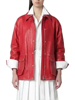 HALFBOY Leather Jacket - Red