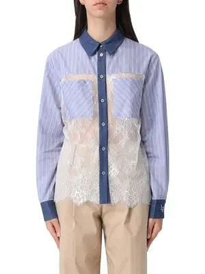 Liu Jo Striped Lace Shirt - Denim