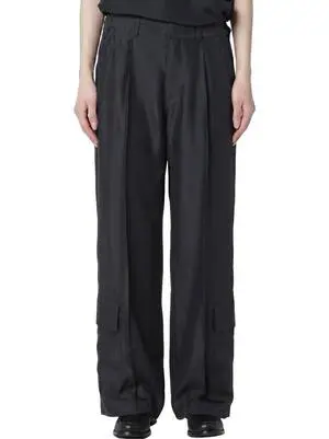 DURAZZI MILANO Tailored Wide Leg Cargo Pants - Grey
