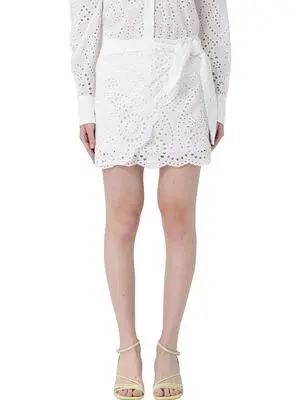MC2 SAINT BARTH Sangallo Lace Wrap Mini Skirt - White
