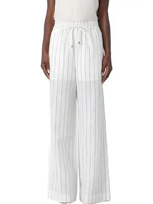 Liu Jo Striped Wide Leg Trousers - White