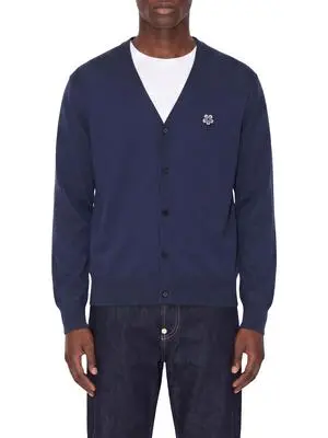 Kenzo V-neck Button-up Cardigan - Navy