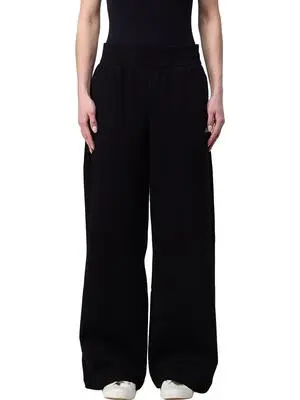Armani Exchange Logo Detail Wide Leg Trousers - Black