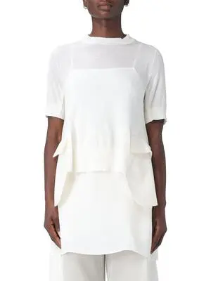 Sacai Cotton Top With Transparent Inserts - White