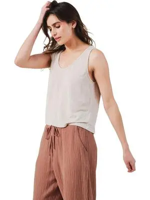 Velvet By Graham & Spencer Kylie Linen Knit Tank Top - Natural