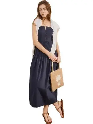 Splendid Splendid Maggie Poplin Midi Dress Black