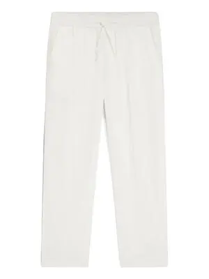 Hugo Straight-fit Drawstring Trousers In Linen Blend - White