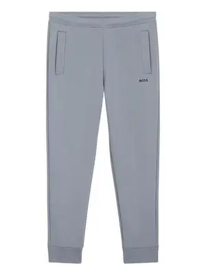 BOSS Cotton-blend Sweatpants With Embroidered Logo - Dark Grey