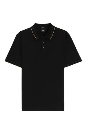 BOSS Slim-fit Polo Shirt In Mercerized Cotton - Black