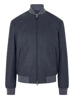 Canali Wool Bomber Jacket - Blue