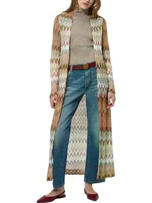 Missoni Zig-zag Knit Long Cardigan - Neutrals