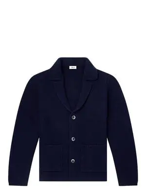 Altea Knitted Virgin Wool Blazer - Blue