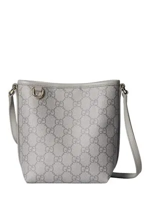 Gucci Gg Emblem Nano Bucket Bag In Gg Canvas - Grey