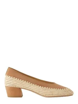Gabriela Hearst Gabriela Hearst Strength Raffia And Suede Pumps Camel