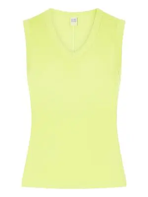 FLORE FLORE Jill' Organic Cotton-jersey V-neck Tank Top - Yellow