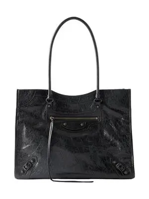 Balenciaga Le City Medium Leather Tote - Black