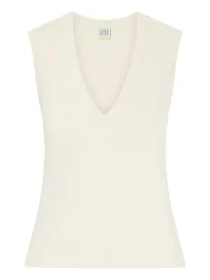 FLORE FLORE Dewi Organic Cotton V-neck Tank - Neutrals