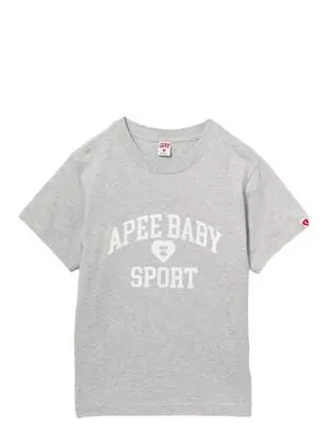 AAPE BY *A BATHING APE Logo Print Crew Neck T-shirt - Grey