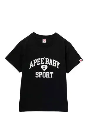 AAPE BY *A BATHING APE Apee™ A Bathing Ape® Logo Print Crew Neck T-shirt - Black