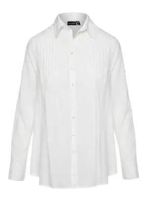 CONQUISTA Conquista Cotton Shirt With Pleated Bib Detail
