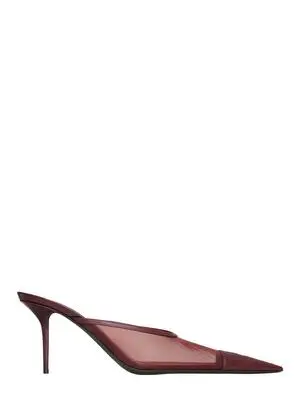 Saint Laurent Renée Mules In Mesh - Vintage Bordeaux