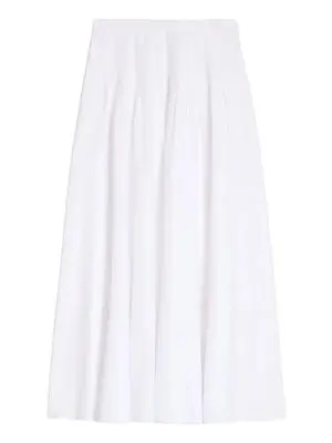 Max Mara Skirt Long Cotton Poplin - White