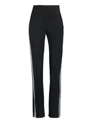 PINKO PINKO Viscose Wool Blend Straight Leg Pants With Crystal Side Stripes