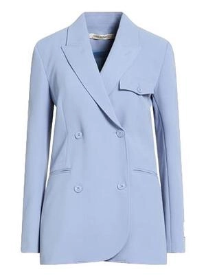 HINNOMINATE Double-breasted Blazer In Polyester And Elastane - Light Blue