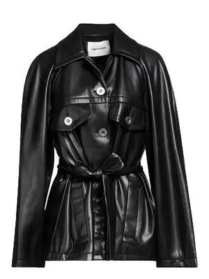 LOW CLASSIC Belted Polyurethane Jacket - Black