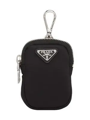 Prada Re-nylon Mini Pouch With Keychain - Black