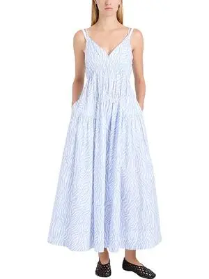 Proenza Schouler White Label Michelyn Poplin Maxi Dress - Cloude/white