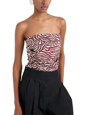 Proenza Schouler White Label Strapless Printed Top - Rust/cream