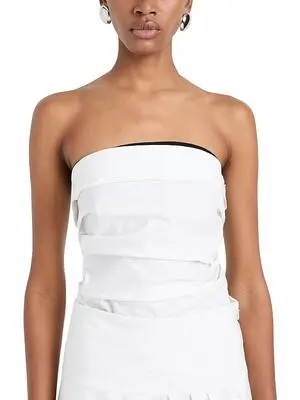 Proenza Schouler White Label Strapless Poplin Top - White