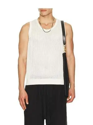 AUTO-REPLY Knit Mesh Tank Top - Sea Salt