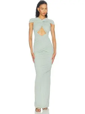Ronny Kobo Nasha Ruched Jersey Gown - Fern